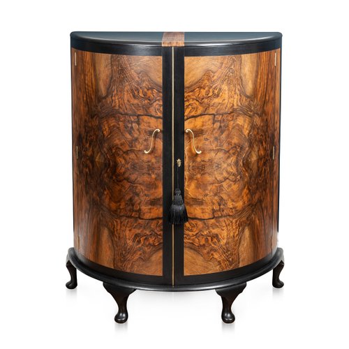 Art Deco Demi-Lune Cocktail Cabinet, 1920s for sale at Pamono