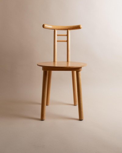 Minimalist Light Wood Chair, Italy, 1980s for sale at Pamono