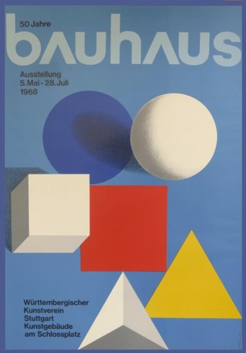 Herbert Bayer, 50 Years of Bauhaus, 1968, Poster for sale at Pamono