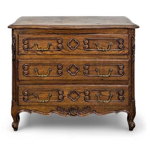Neo-Rustic Louis XV Style Chest of Drawers in Oak for sale at Pamono