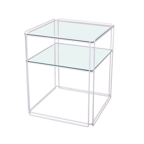 Space Age White Rectangular Side Table, 1970s for sale at Pamono