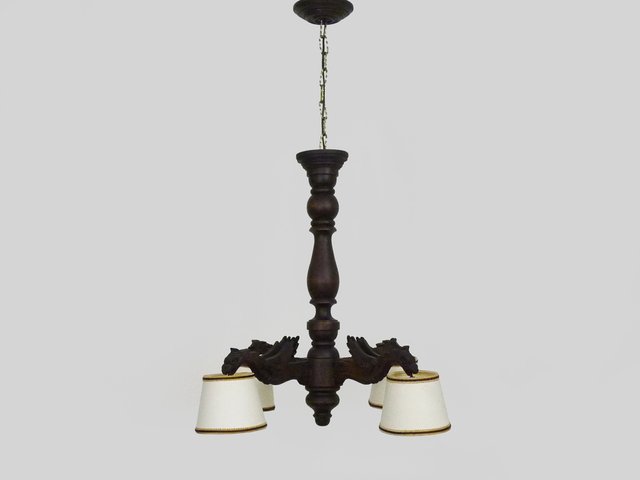 Lustre Dragon à 4 Lumières en Bois Sculpté à la Main, 1950s en vente ...