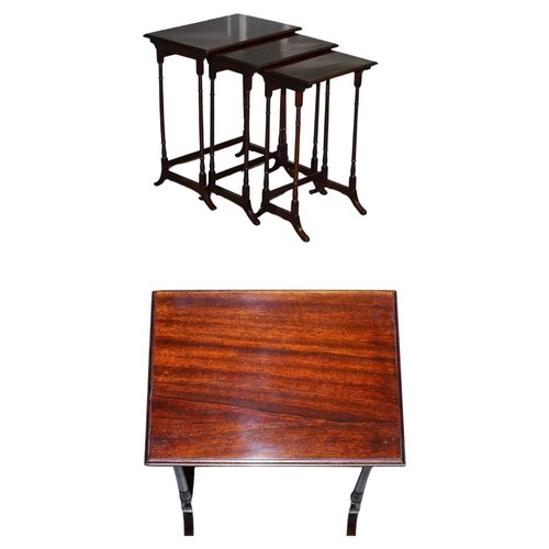 Victorian Nesting Tables with Bamboo Legs, Set of 3 for sale at Pamono