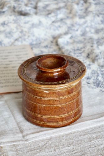 Large Vintage Butter Bell in Enameled Stoneware for sale at Pamono