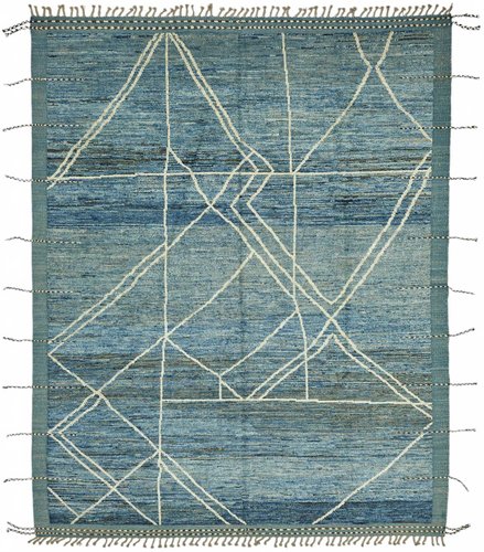 Modern Blue Tribal Rug for sale at Pamono