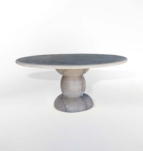 Large Stone Sculptural Marble Round Outdoor Dining Table by My Habitat ...