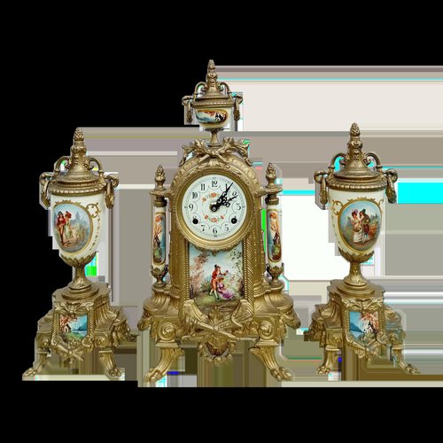 Vintage Imperial Mantel Clock with Urns by Franz Hermle Lancini, 1980s ...