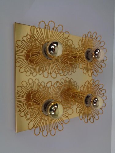 Space Age JBS Brass Sconce by Joseph Brumberg, 1960s for sale at Pamono