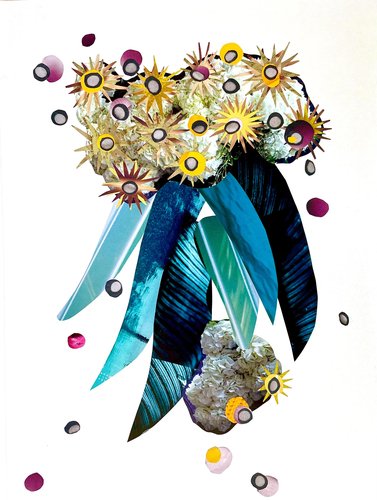 Maria Donata Papadia, Eucalyptus, Paper Collage, Framed for sale at Pamono