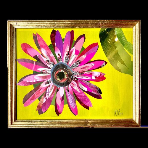 Maria Donata Papadia, Water Lily, Paper Collage, Framed for sale at Pamono