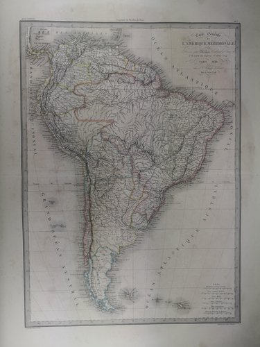 Antique Map of South America in 1838 "Amérique Méridionale" an Original ...