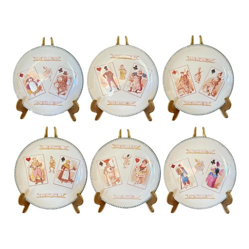 6 Französische Majolika Teller, 19. Jh. Von Choisy-Le-Roi, Humor ...