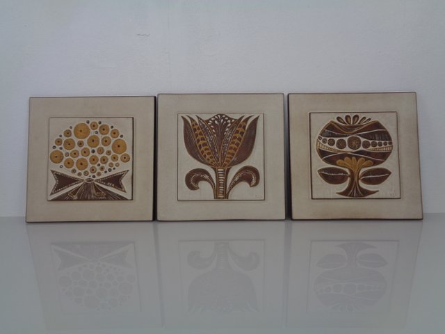 Rea Ceramic Wall Plaques from Ceramano, 1960s, Set of 3 for sale at Pamono