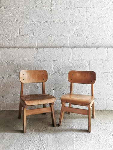 Vintage Design School Chairs by Eibe for Children, Germany, 1960s, Set ...