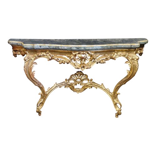 Antique Louis XV Style Wall Console Table, 1890s for sale at Pamono