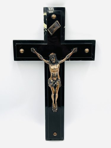 Large Late 19th Century Corpus Christi Crucifix in Copper and Bakelite ...