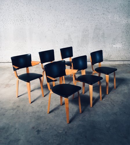 MCM Dutch Design Dining Chairs attributed to Cor Alons for Gouda Den ...