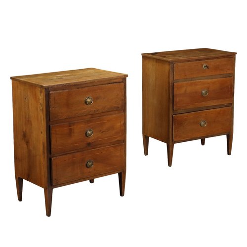 Neoclassical Walnut Bedside Tables, Set of 2 for sale at Pamono