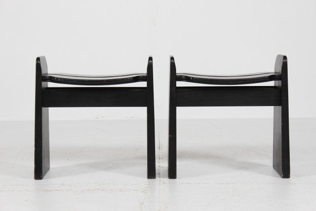 Stools Jonte on Dark Stained Oak by Gilbert Marklund, Sweden, 1980s ...