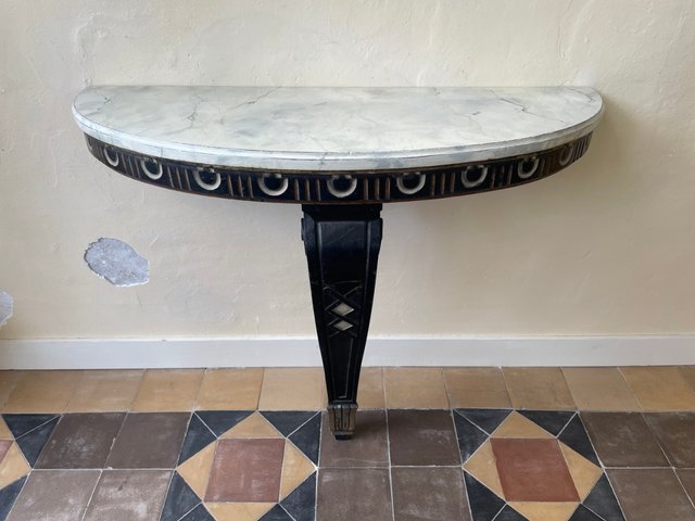 French Console Table with Faux Marble Top, 1880s for sale at Pamono