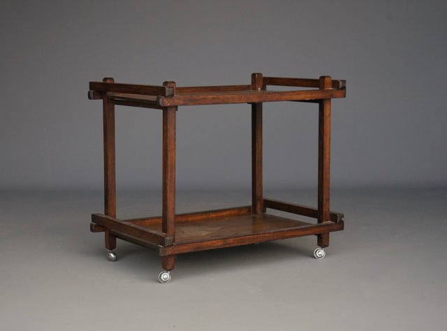 Modernist Dutch Oak Tea Trolley. 1950s for sale at Pamono
