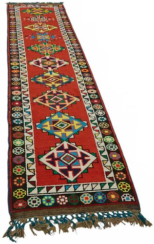 Red Bohemian Runner Rug for sale at Pamono