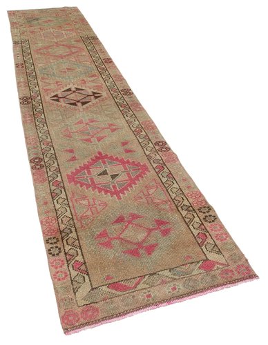 Beige Bohemian Runner Rug for sale at Pamono