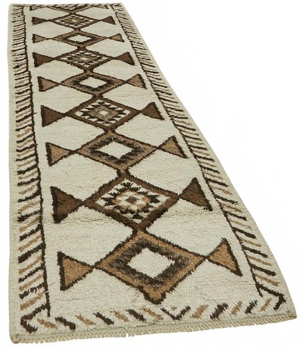 Beige Bohemian Runner Rug for sale at Pamono