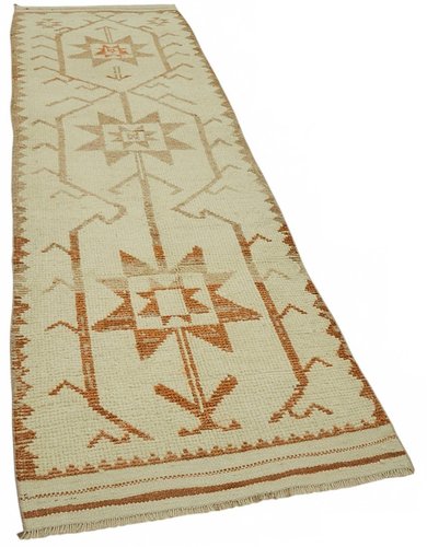 Beige Bohemian Runner Rug for sale at Pamono