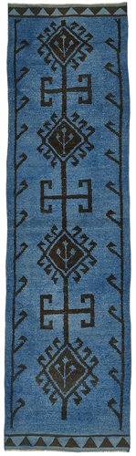 Blue Bohemian Runner Rug for sale at Pamono