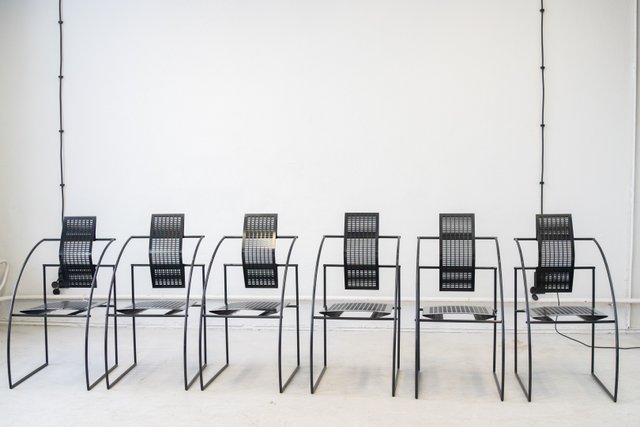 Quinta Chairs by Mario Botta for Alias, 1985, Set of 9 for sale at Pamono