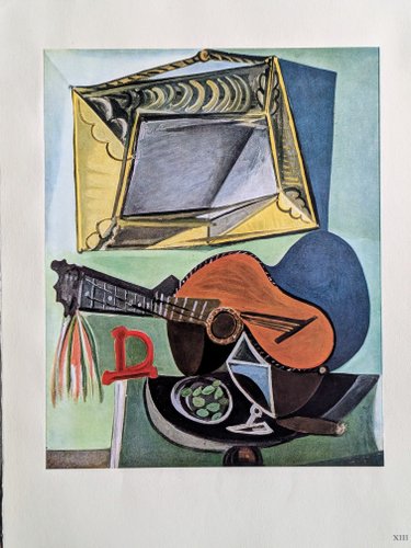 Pablo Picasso, Bodegón con guitarra, Litografía en offset de color ...
