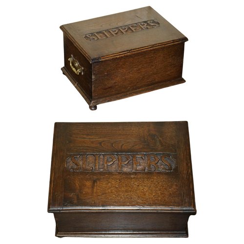 Antique Edwardian English Oak Storage Box, 1910 for sale at Pamono