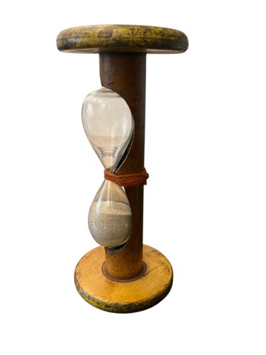 Vintage Handmade Egg Timer Hourglass in Wooden and Textile Bobbin Spool ...