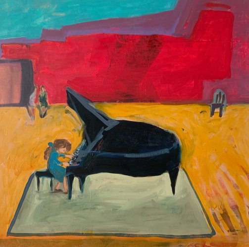 Monika Rossa, Klavier, 2025, Öl auf Leinwand bei Pamono kaufen