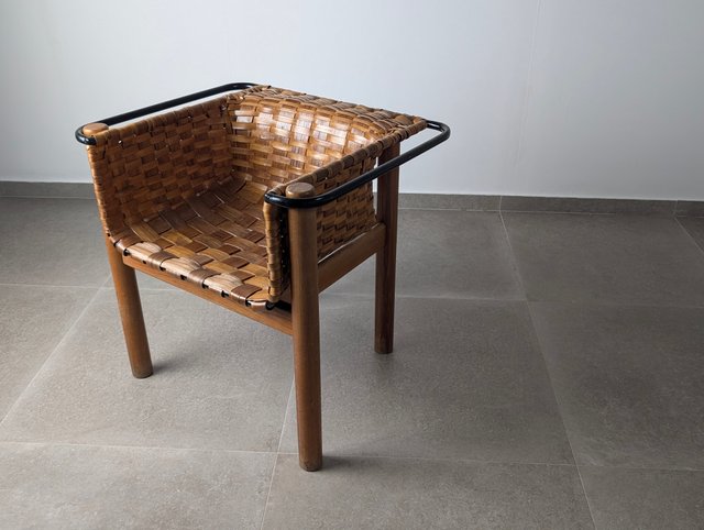 Handcrafted Braided Chestnut Chair, 1980s for sale at Pamono