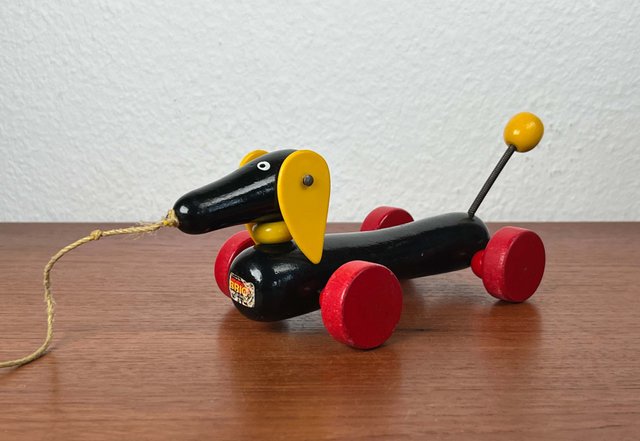 Mid-Century Children Wooden Wiener Dog Toy from Brio, Sweden, 1960s for ...