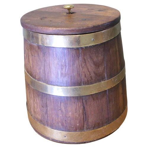 Nautical Grog Tub Barrel in Oak and Brass for sale at Pamono