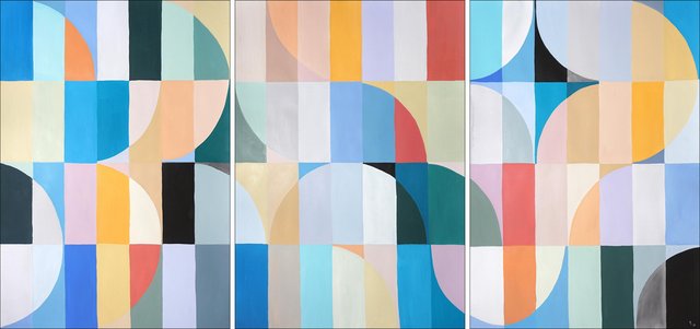 Natalia Roman, Summer Waters Triptych, 2025, Acrylic on Paper for sale at Pamono