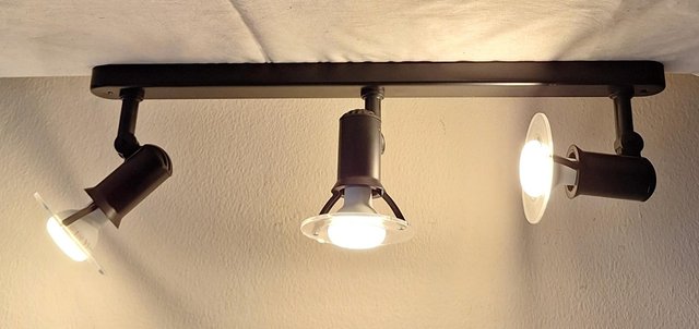 Vintage German 3-Light Spotlight Bar in Dark Brown Metal and Plastic by ...