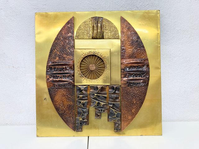 Brutalist Metal Wall Art in the style of Stephen Chun, 1960s for sale ...