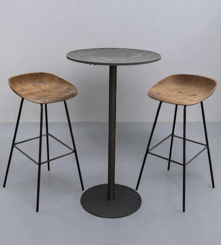 Hemp Bar Stools & Table from Vepa, Set of 3 for sale at Pamono