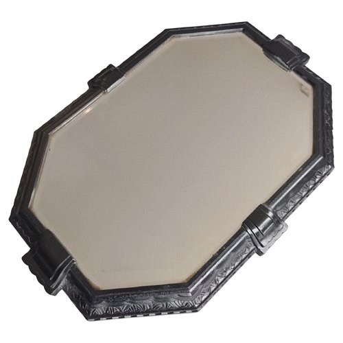 French Art Deco Octagonal Cast Iron Mirror, 1930s for sale at Pamono