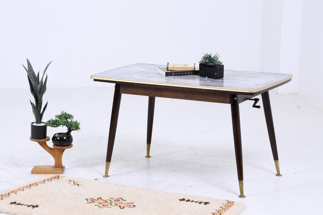 Mid-Century Extendable Dining Table in Formica, 1970s for sale at Pamono