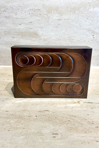 Sculptural Brutalist Box in Metal for sale at Pamono