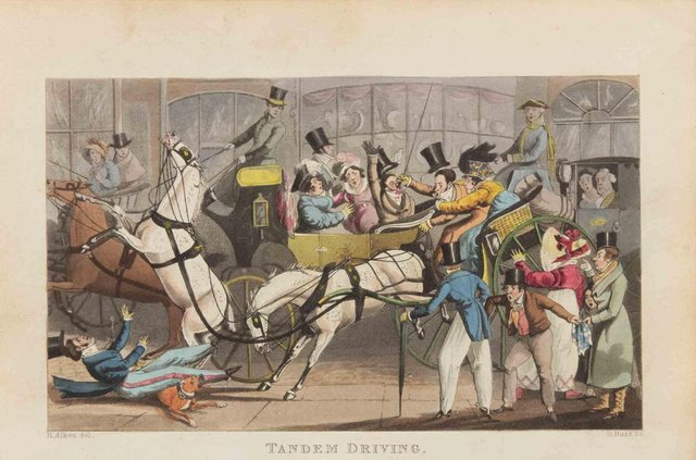 Henry Alken, Tandem Driving, Etching, 1822 for sale at Pamono