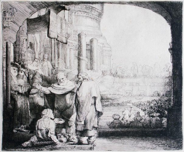 Rembrandt van Rijn, Peter and John Healing the Cripple at the Gate ...