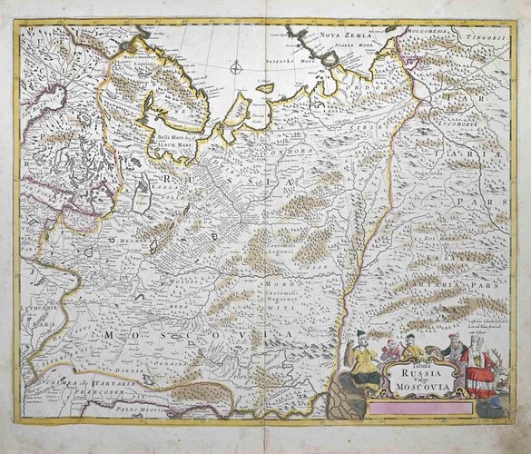 Tabula Russia Vulgo Moscovia Map Etching by Frederick de Wit, 1680s for ...