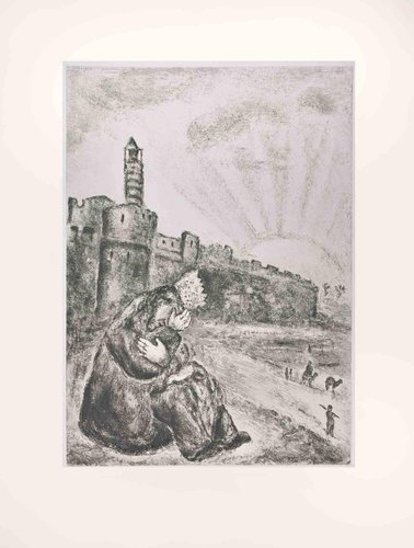 Marc Chagall, David Mourning the Death of his Son, Etching, 1956 for ...