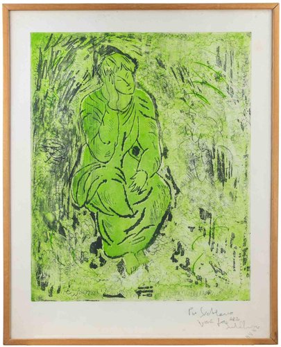 Sandro Chia, Seated Woman, Etching, 1983 for sale at Pamono